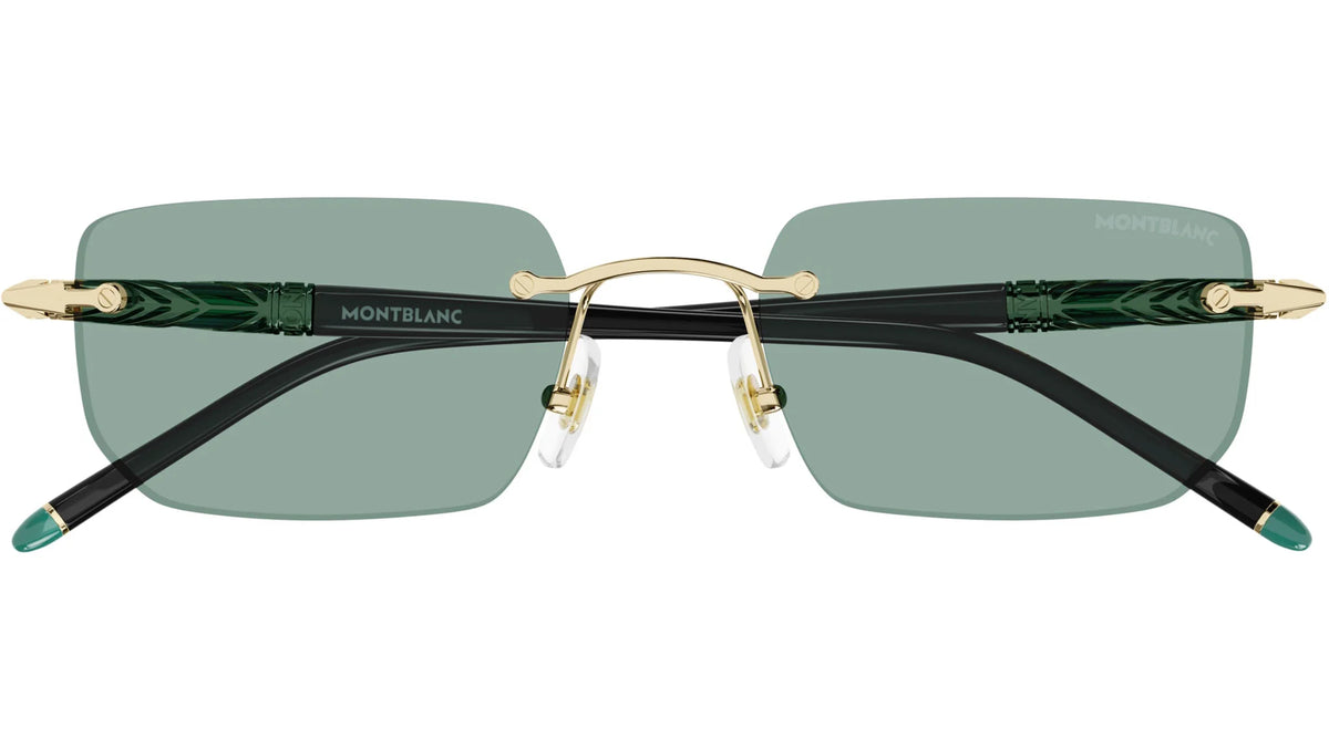Mont Blanc MB0348S 002-GOLD-BLACK-GREEN 54 – shadesoptics.com